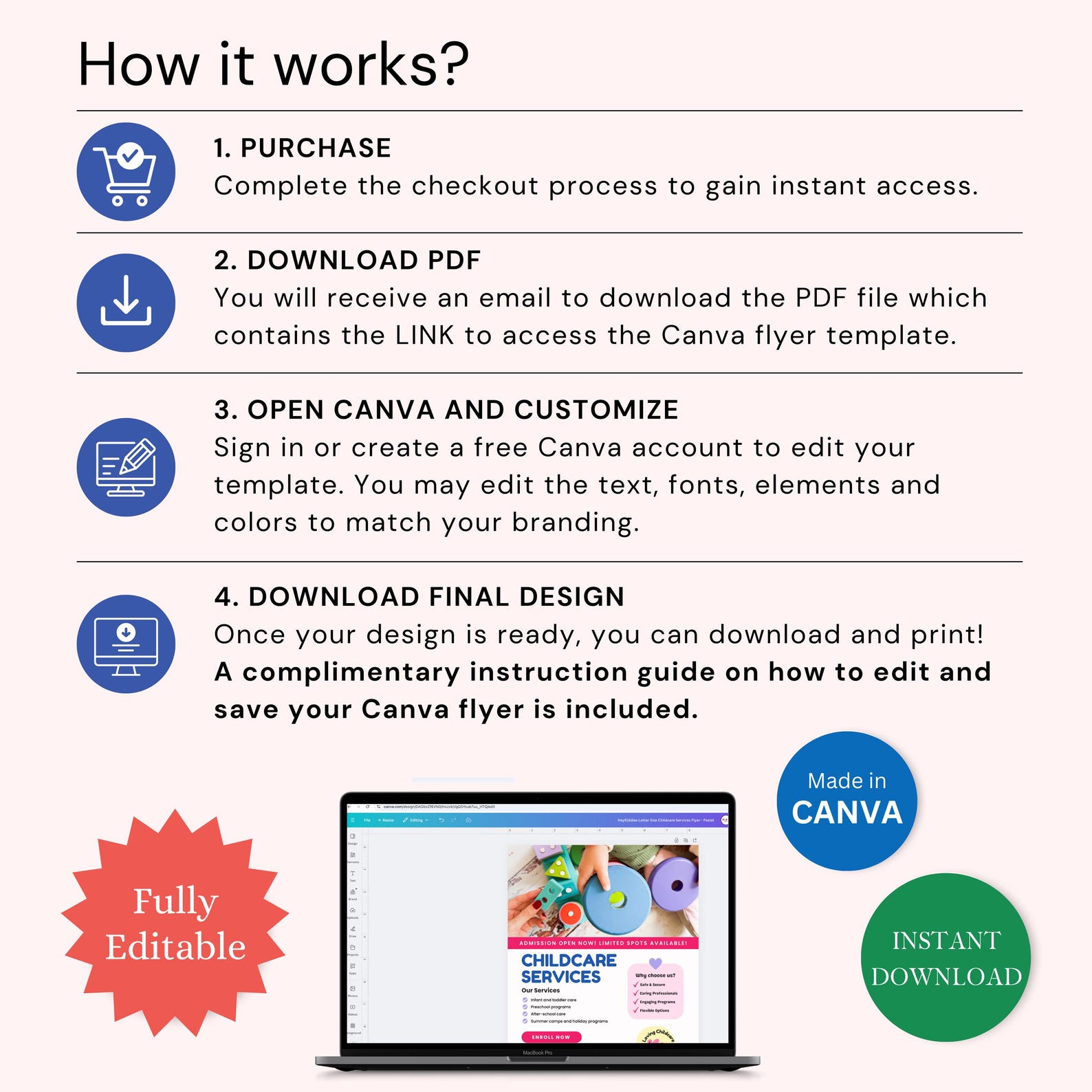 Preschool Daycare Flyer & Trifold Brochure EDITABLE Matching Brochure ...