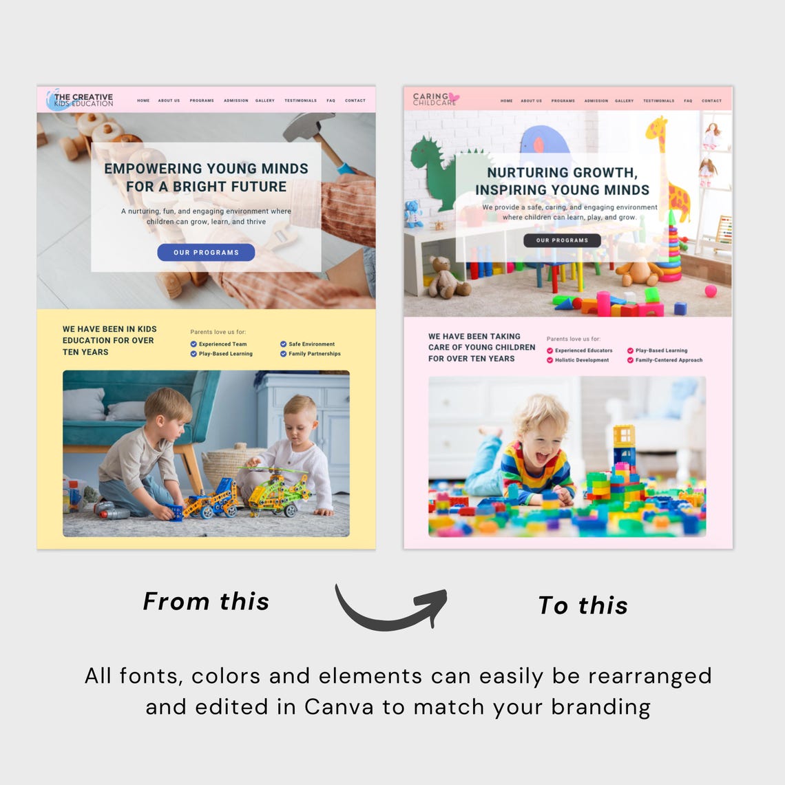 Kids Education Website Template for Preschool Website Design ...