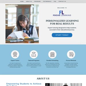 Website Template for Education Center Canva Website School Private ...
