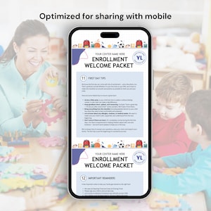 Enrollment Welcome Packet for Daycare Preschool Editable Childcare ...