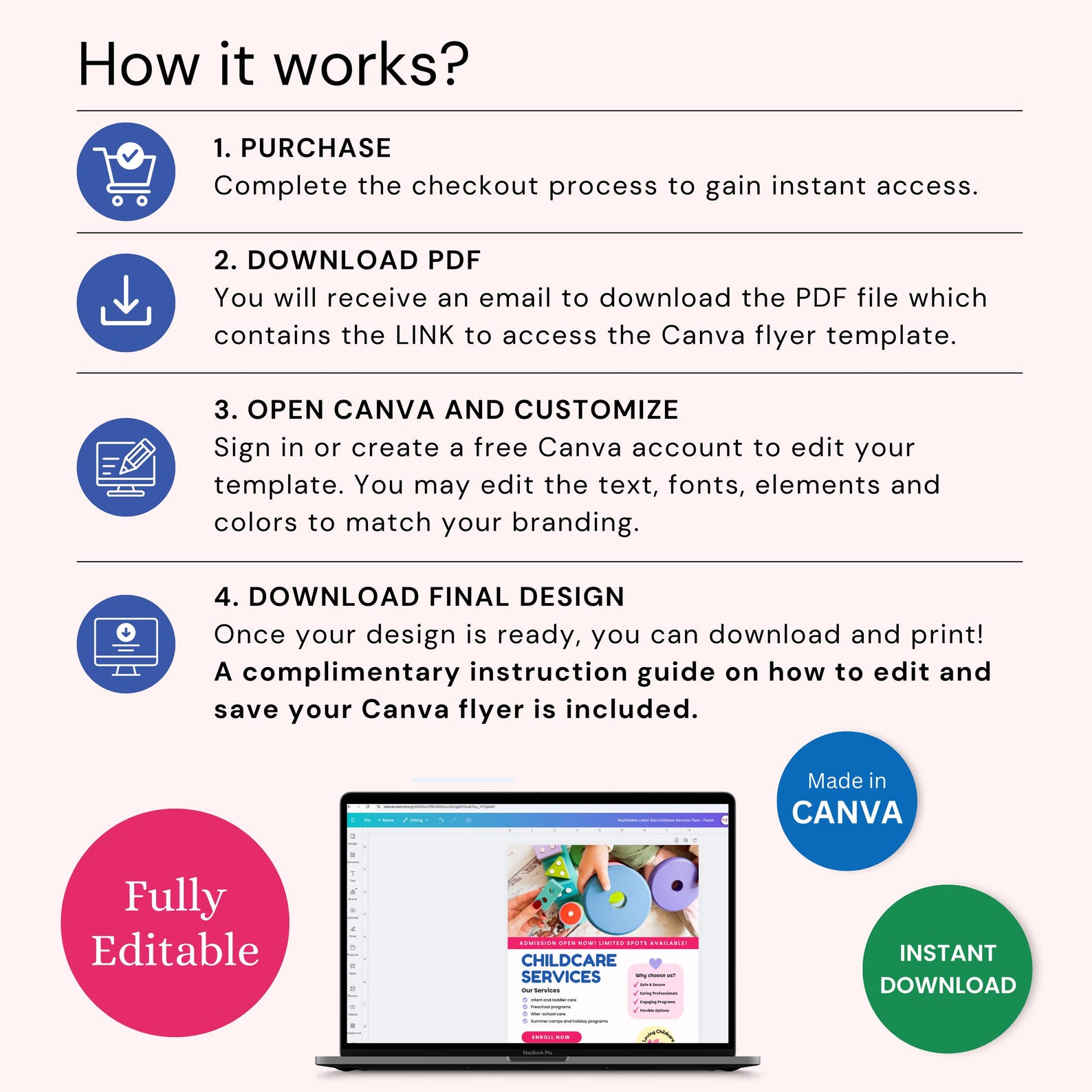 Daycare Flyer Template Childcare Leaflet Nursery Preschool Pamphlet ...