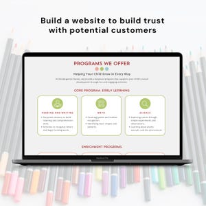 Website Template for Kindergarten Canva Template Website School Tuition ...