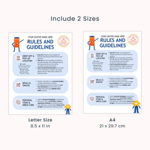 Parent Guidelines Template Editable Preschool & Daycare Handbook ...