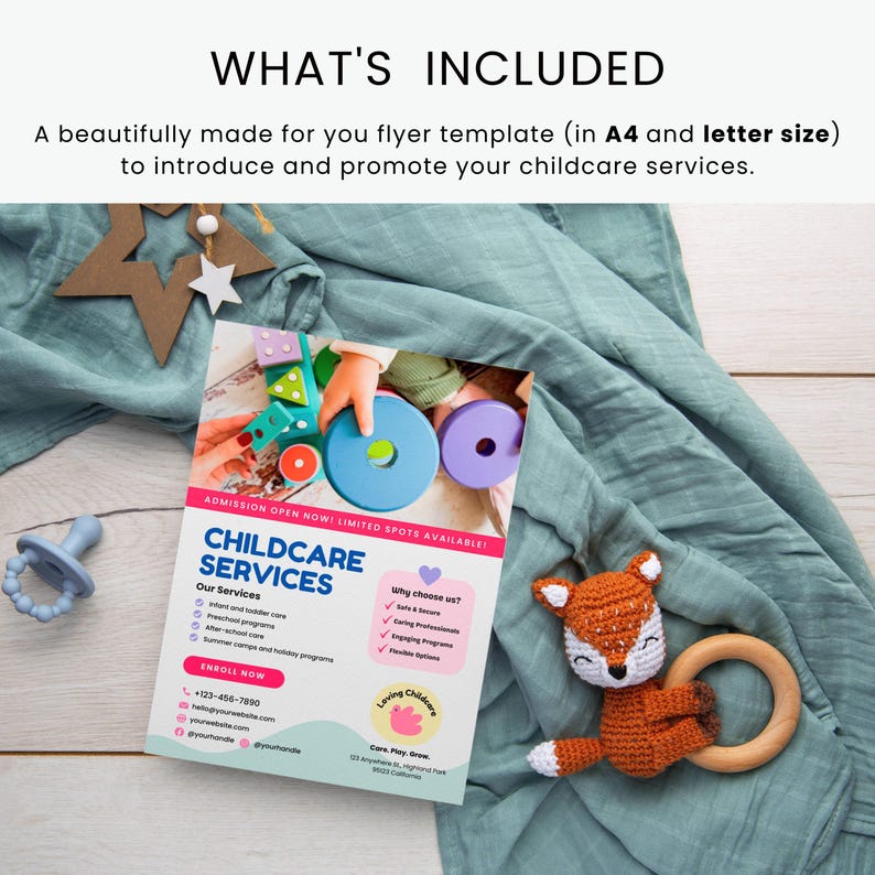 Customizable Flyer Template for Childcare Services Editable Canva ...
