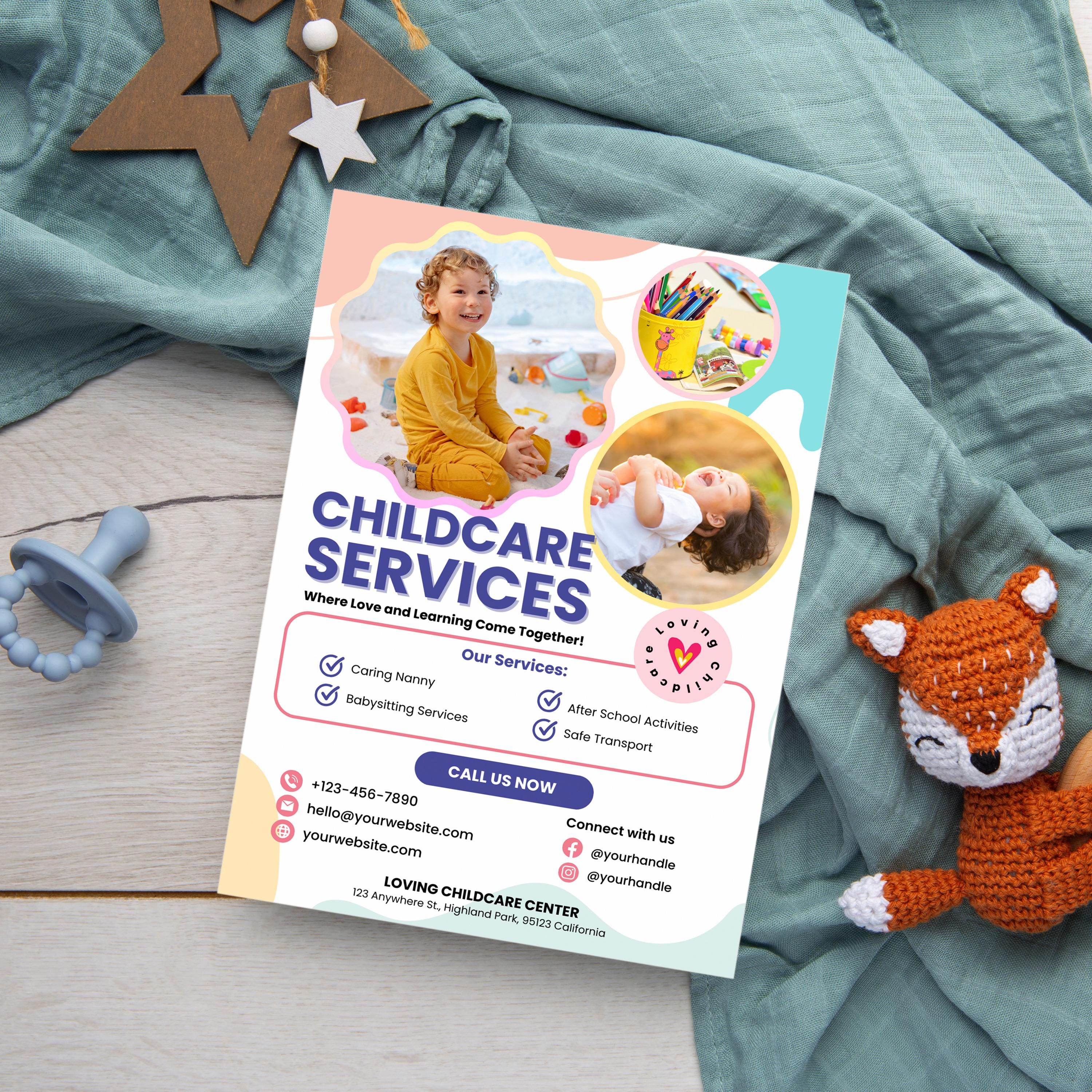 Editable Flyer for Childcare Services Flyer Template Canva Babysitting ...