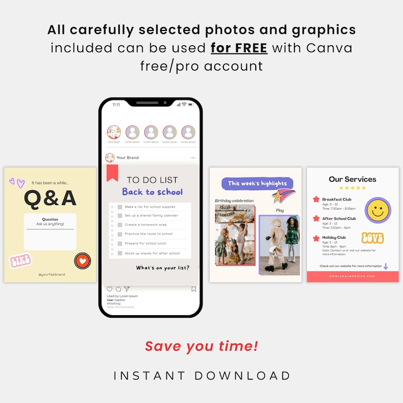 Engagement Post for Education Instagram New Size 4:5 Template Kids ...