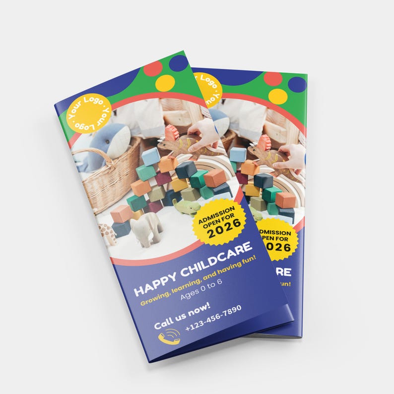 Editable Trifold Brochure for Childcare Center Canva Template Preschool ...