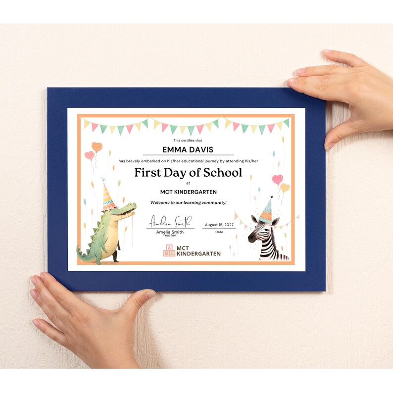 First Day of School Certificate Back to School Certificate Milestone ...