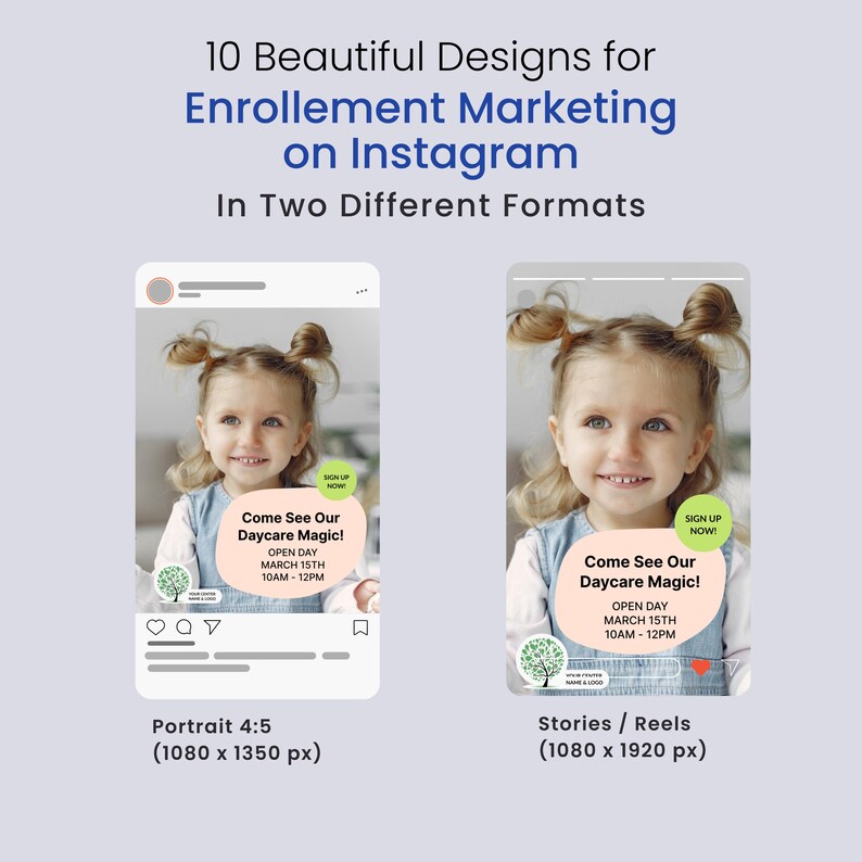 Daycare Enrollment Instagram Story Template Childcare Admission ...