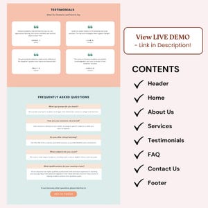 Website for School Academy Canva Website Template Private Teacher Tutor ...