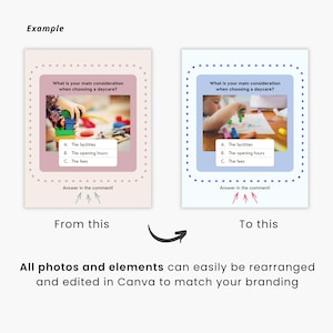 Engagement Post for Preschool Daycare Instagram New Size 4:5 Template ...