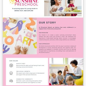 Preschool Canva Website Template Daycare Center Kids Education Center ...