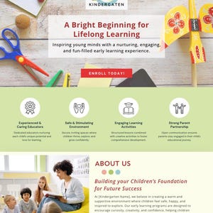 Website Template for Kindergarten Canva Template Website School Tuition ...