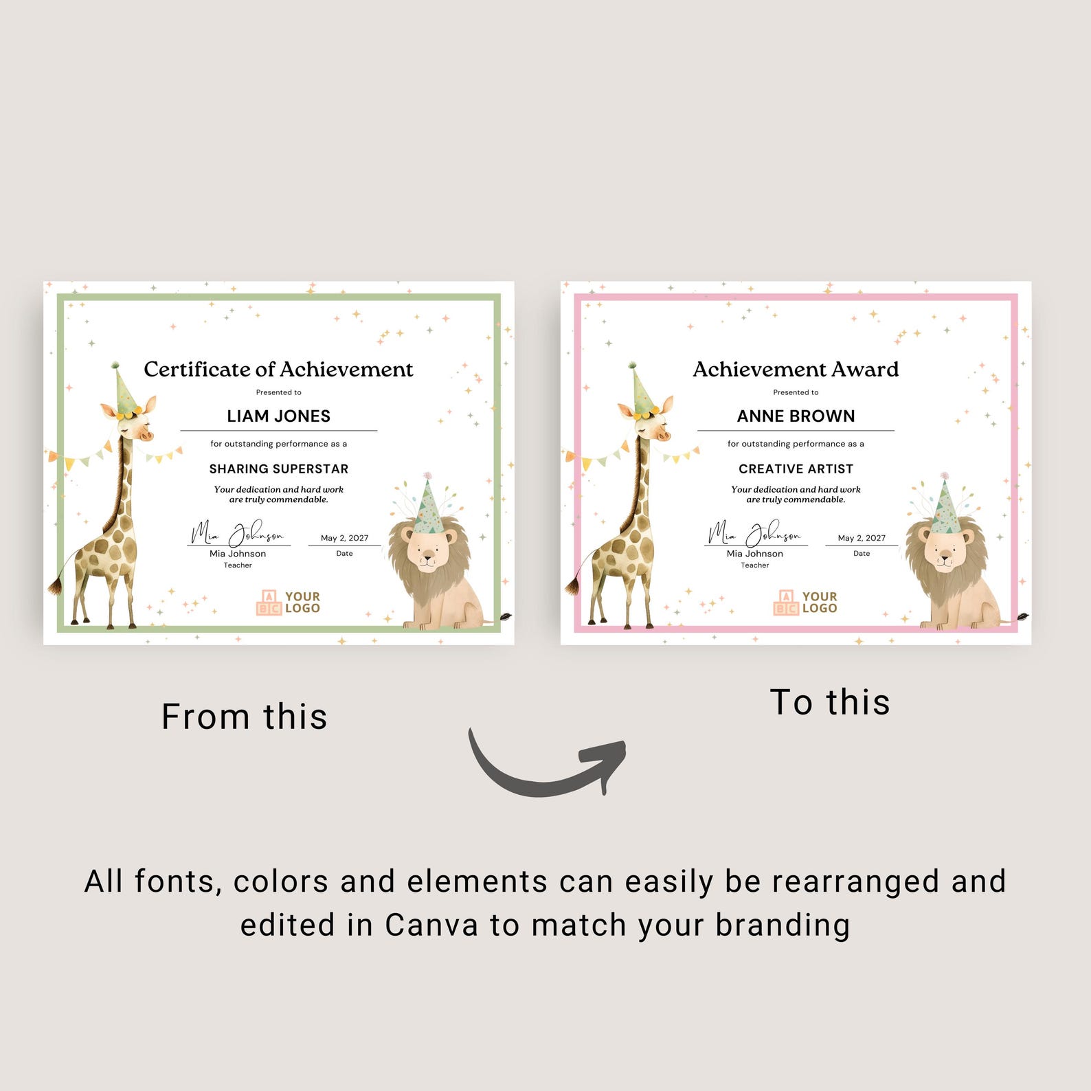 Certificate of Achievement Template Milestone Achievement Award Early ...