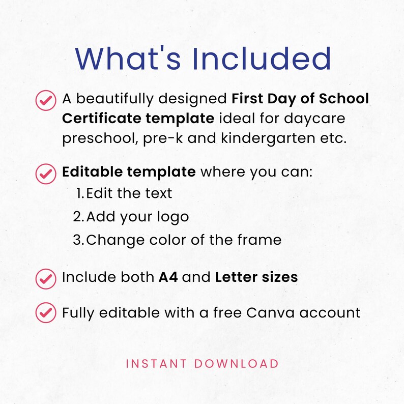 First Day of School Certificate Back to School Certificate Milestone ...