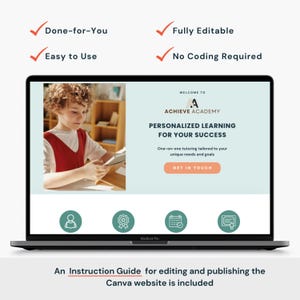 Website for School Academy Canva Website Template Private Teacher Tutor ...