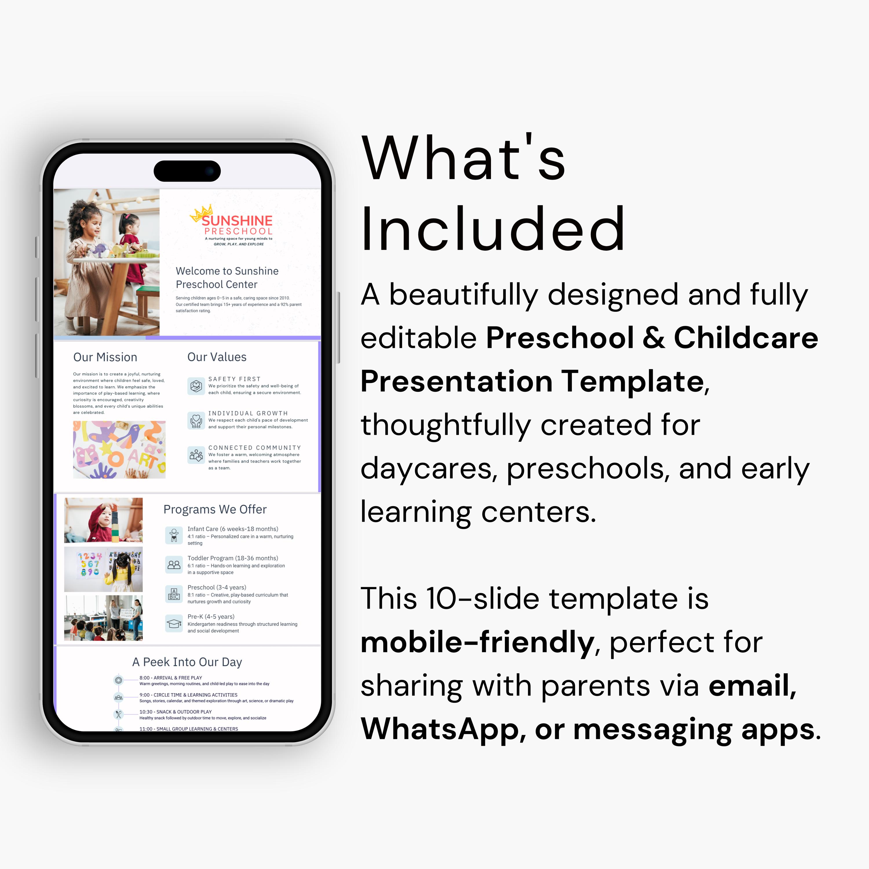 Preschool Presentation Template Canva Childcare Info Pack Editable ...