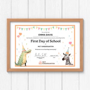 First Day of School Certificate Back to School Certificate Milestone ...
