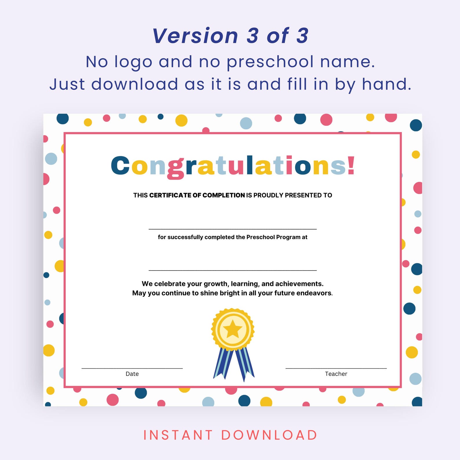Daycare Graduation Certificate Template Canva for Preschool Graduation ...