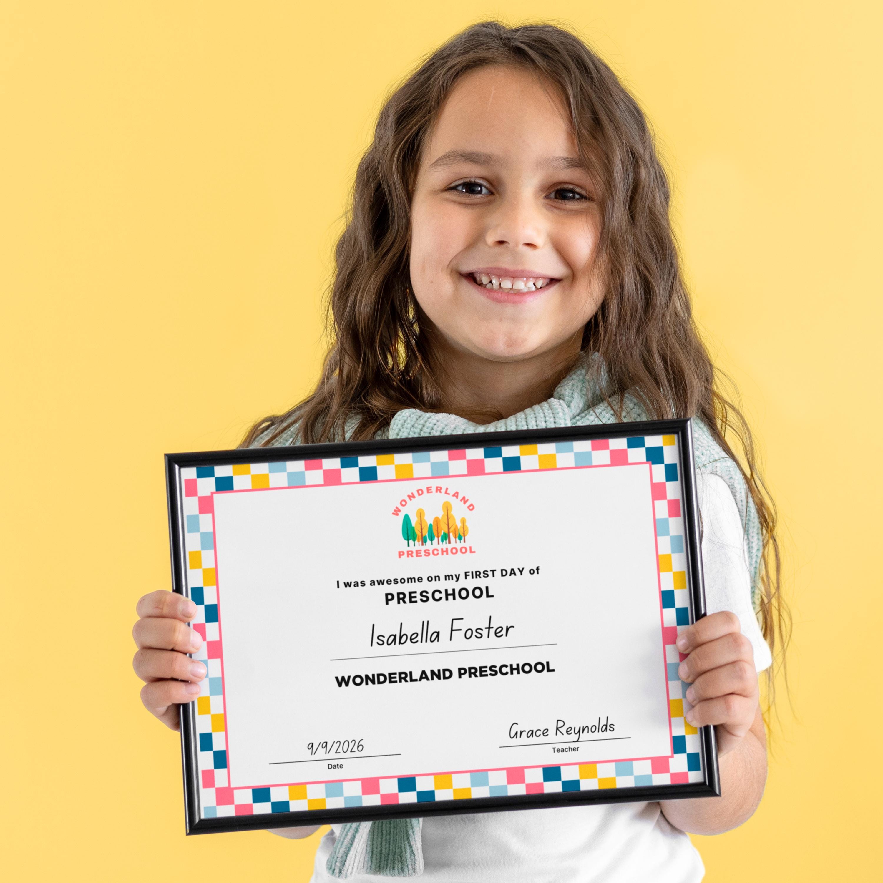 First Day Certificate Back to School Sign for Daycare Printable ...