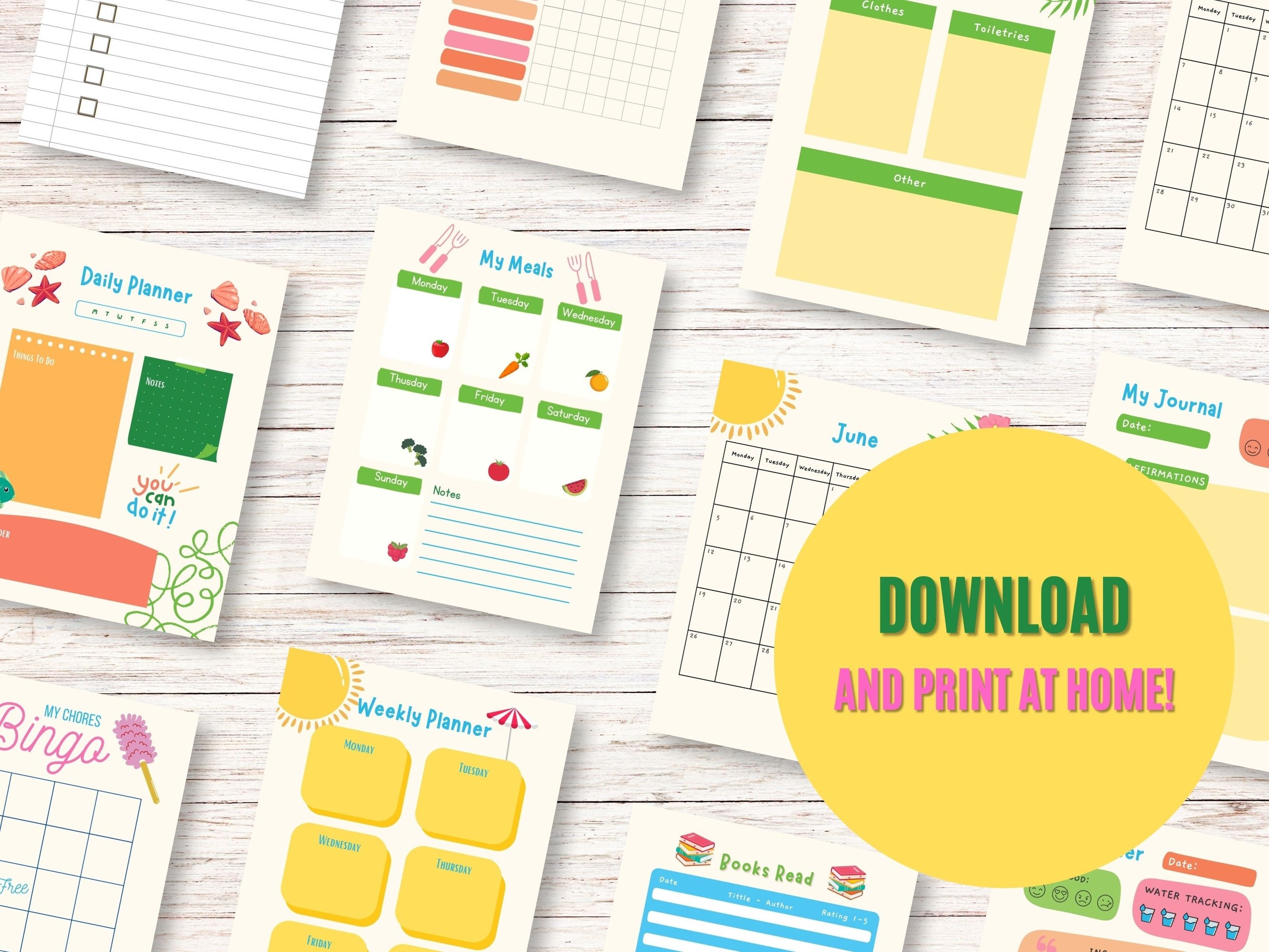 Printable Editable Summer Planner Bundle Summer Calendar Summer ...