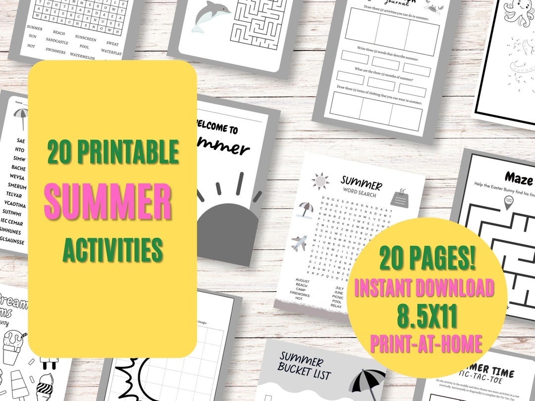 Kids Summer Activity Book Summer Activities for Kids Kids Summer Color ...