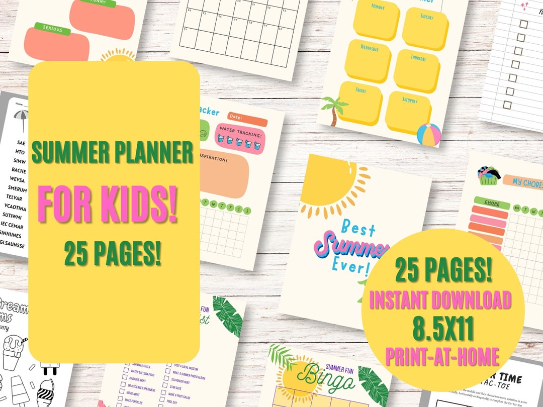 Printable Editable Summer Planner Bundle Summer Calendar Summer ...