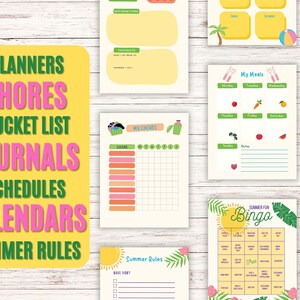 Printable Editable Summer Planner Bundle Summer Calendar Summer ...