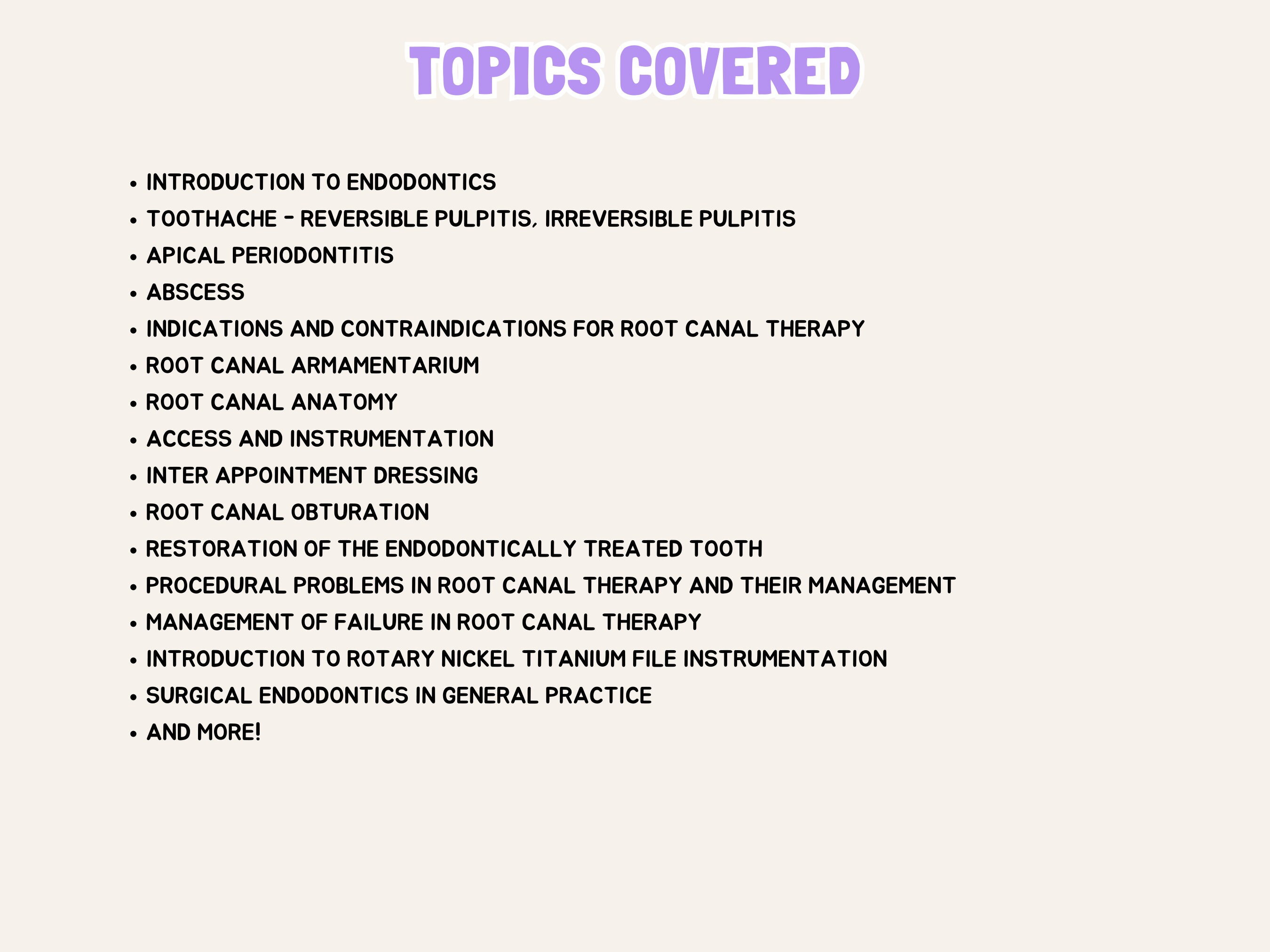 Endodontics Revision Guide Dental Student Cheat Sheets Dental Hygienist ...