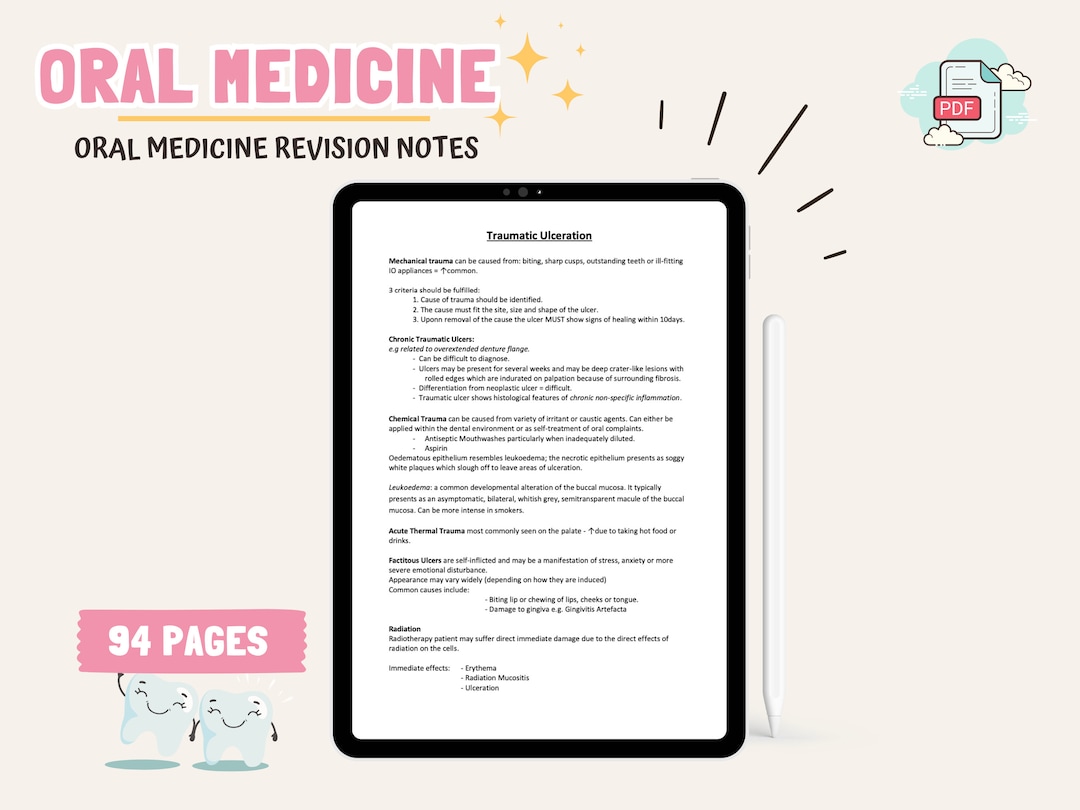Oral Medicine Revision Guide Dental Student Study Notes Dental ...