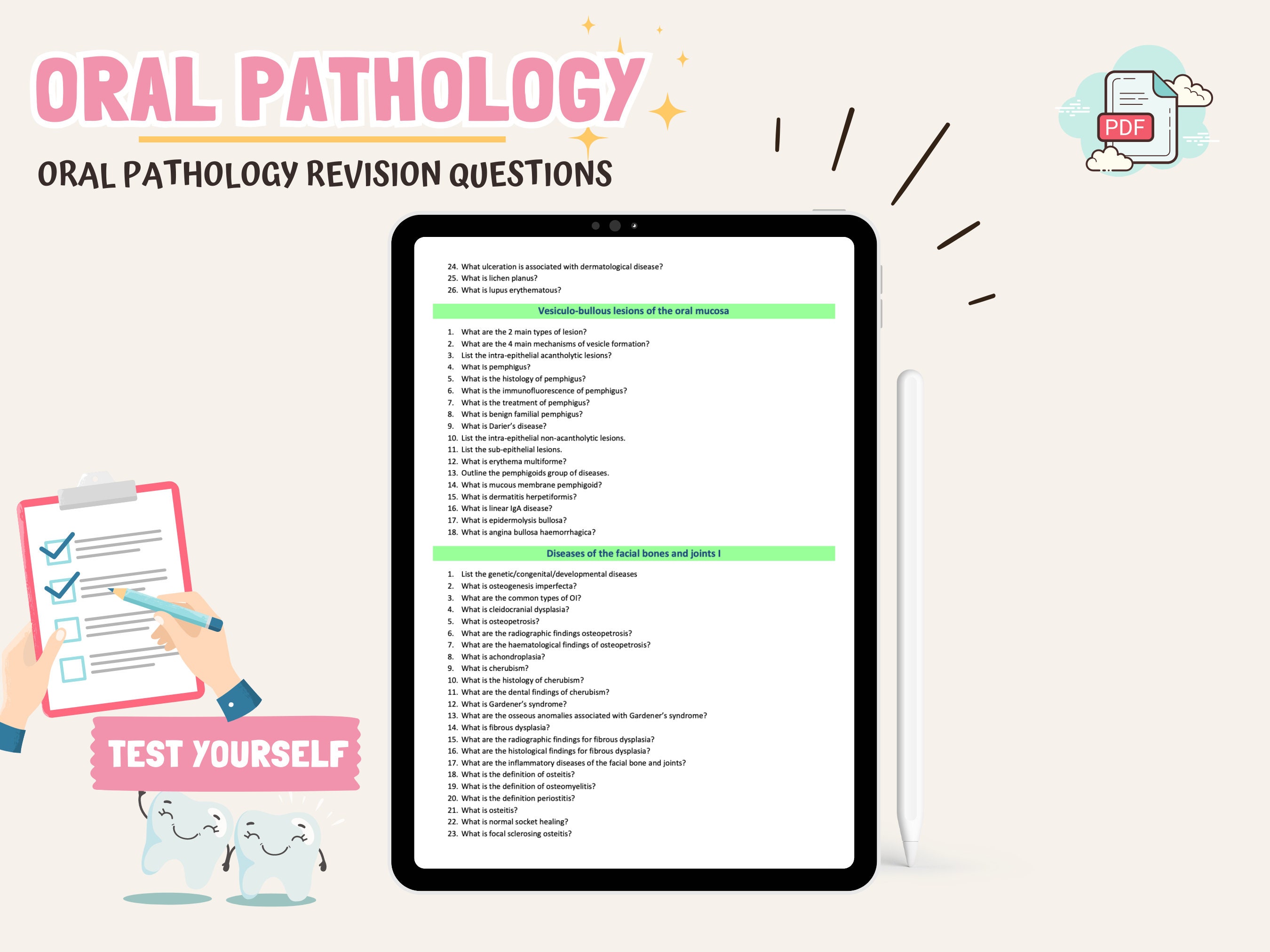 Oral Pathology Revision Guide Dental Student Study Notes Dental ...
