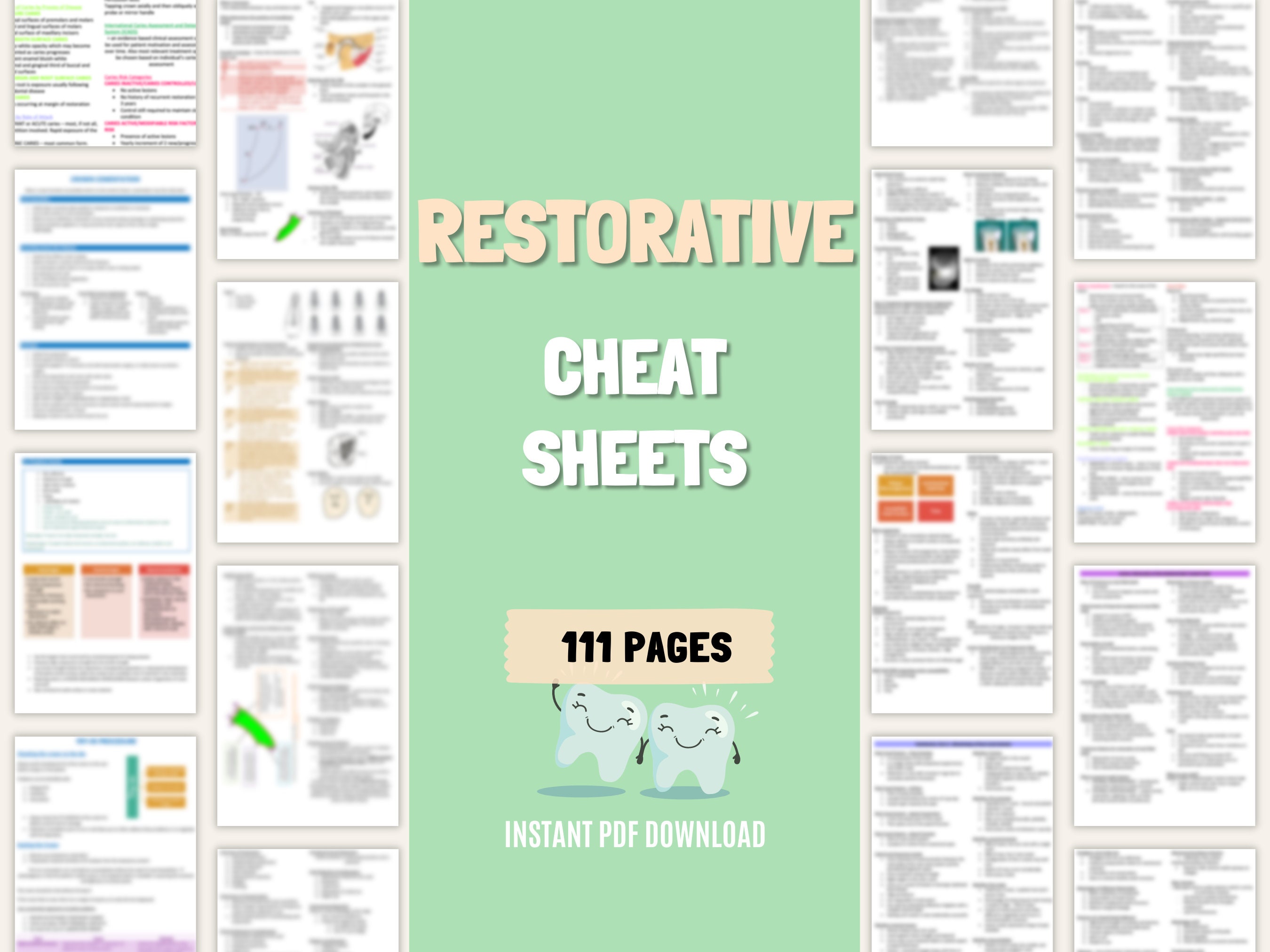 Restorative Dentistry Revision Guide Dental Student Cheat Sheets Dental ...