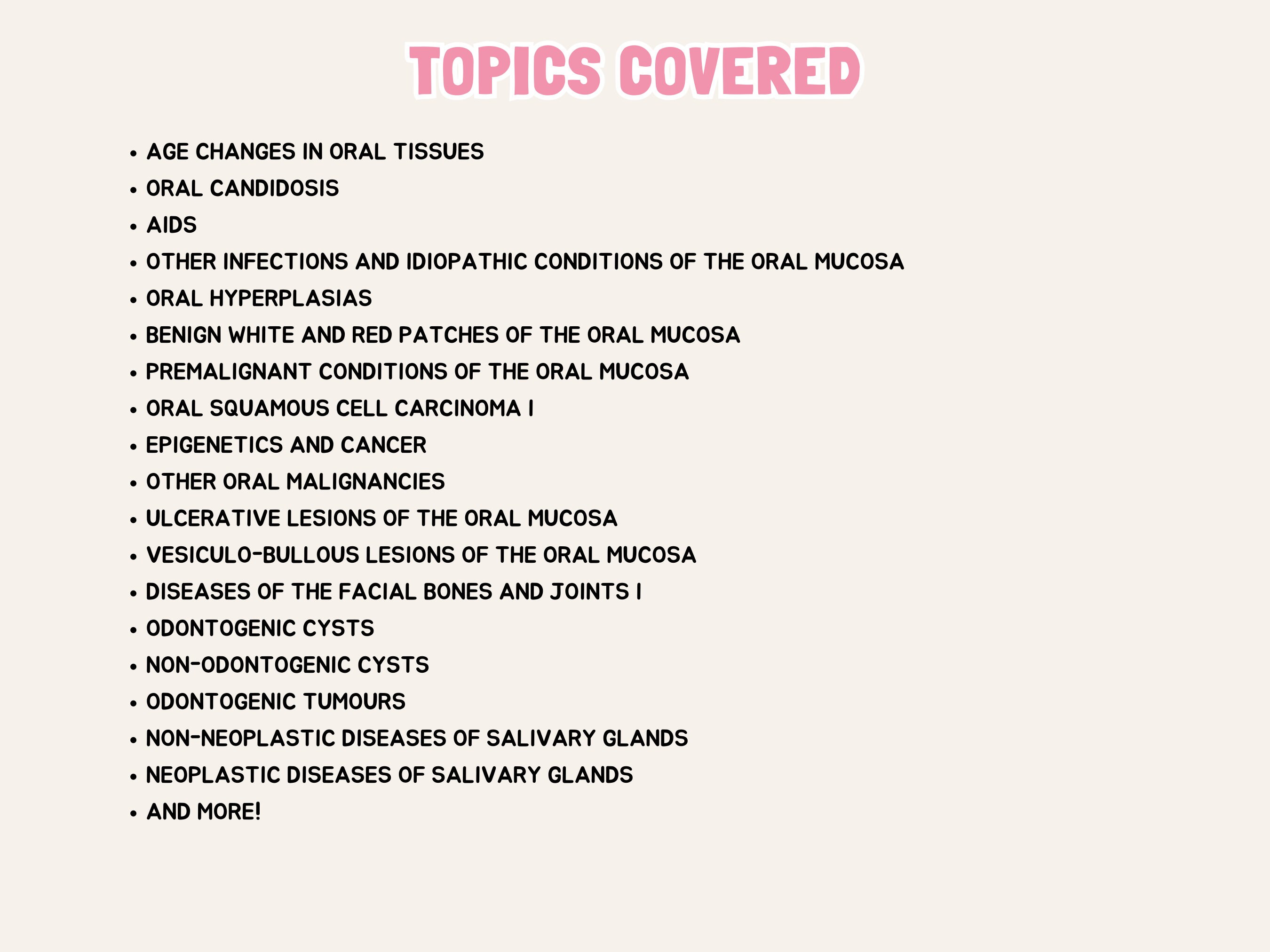 Oral Pathology Revision Guide Dental Student Study Notes Dental ...