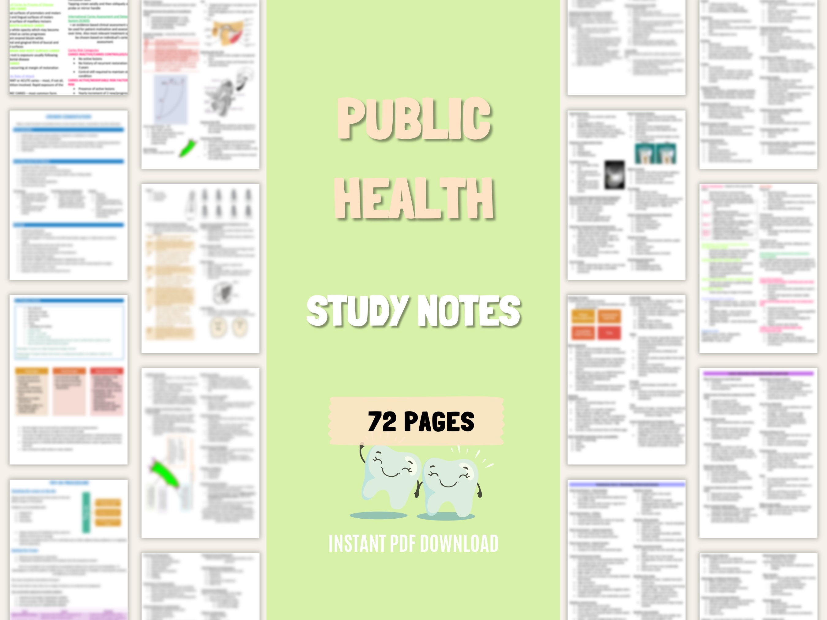 Dental Public Health Revision Guide Dental Student Cheat Sheets Dental ...
