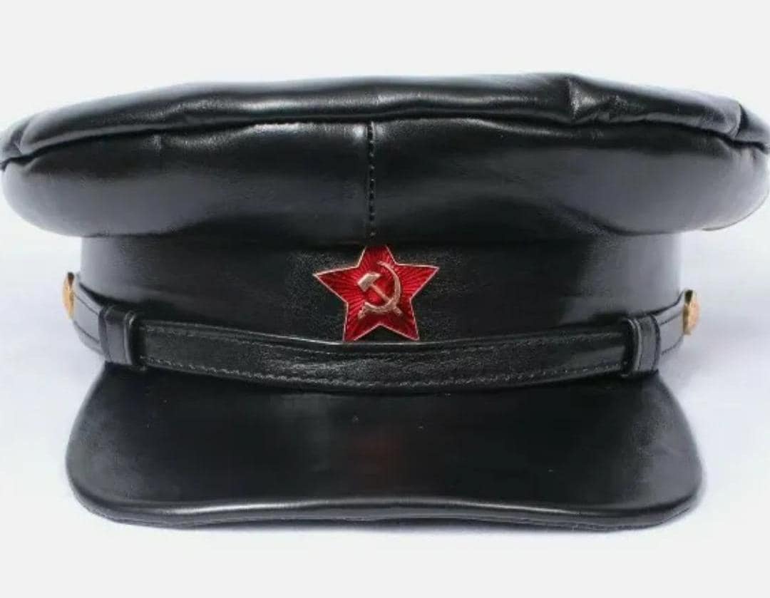 Soviet Lenin Officer Leather Visor Hat | WWII Cap | Historical Uniform ...