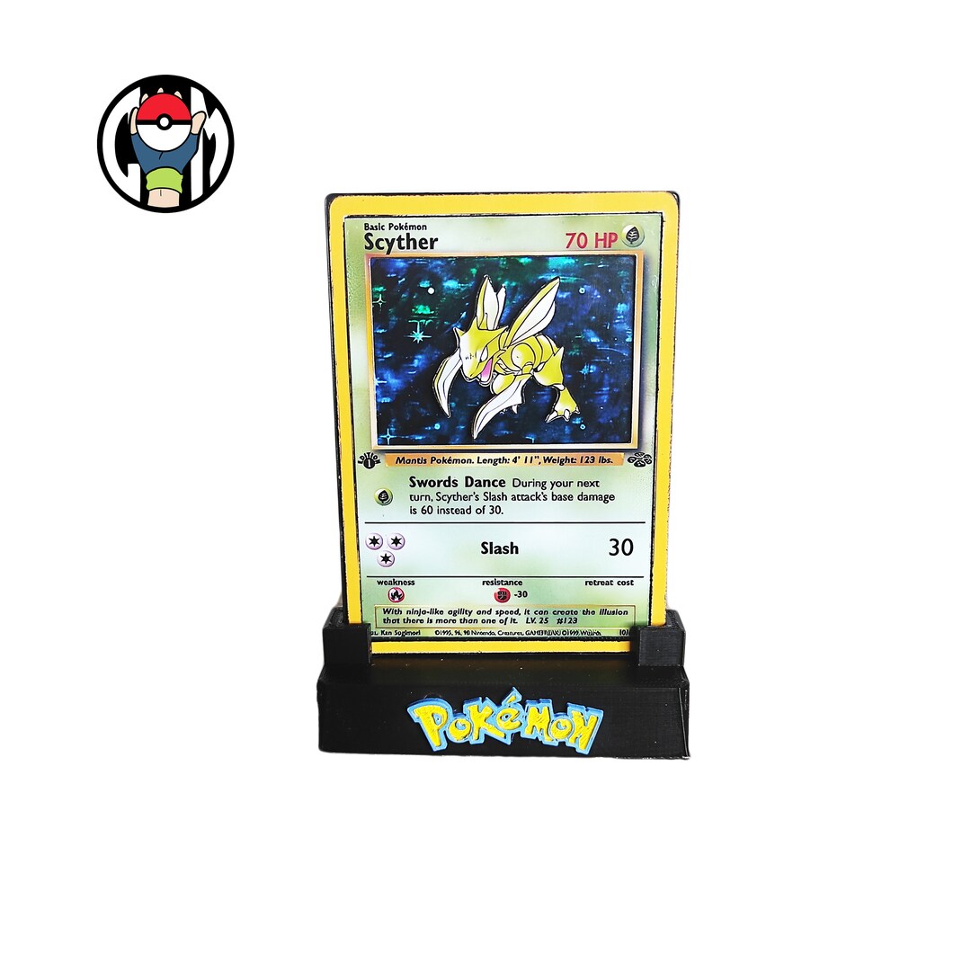 Carta Pokemon Scyther Stampata in 3D / Carta Olografica / Carta Regalo ...