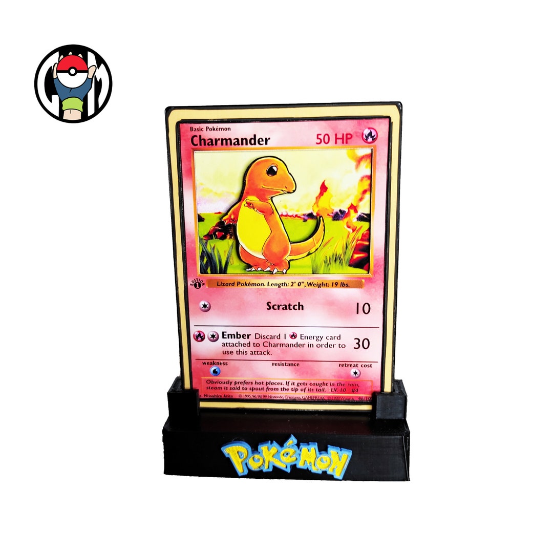 Pokemon Charmander Card 3D Printed / Holographic Card / Gift - Etsy