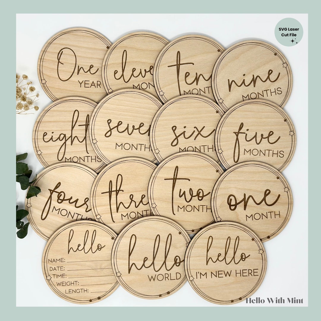 Baby Monthly Milestone SVG File Digital File Glowforge SVG Laser ...