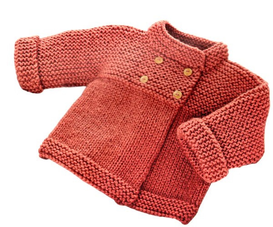 Newborn Baby Jacket Cardigan Garter Stocking Stitch Beginner Boys Girls ...