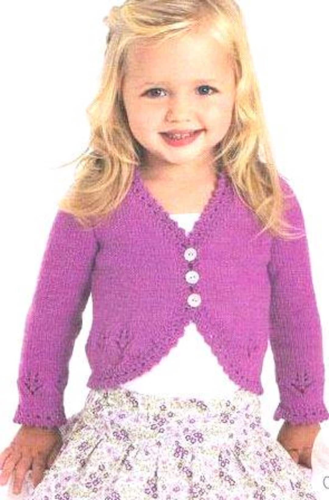 Girls Bolero V Neck Cardigan Jacket Long Sleeve Picot Edge 16 - 26" 0 ...
