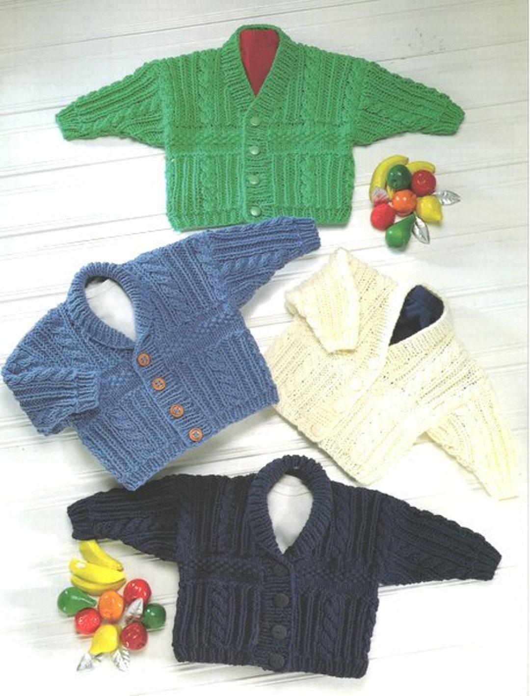 Easy Chunky Jackets Cardigans V Neck & Collar Cable Textured Rib Boys ...