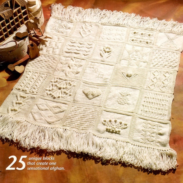 Vintage Knitting Sampler Blanket - Etsy