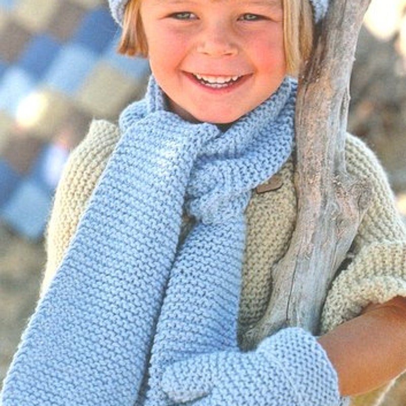 Knit Hood Mittens Set - Etsy