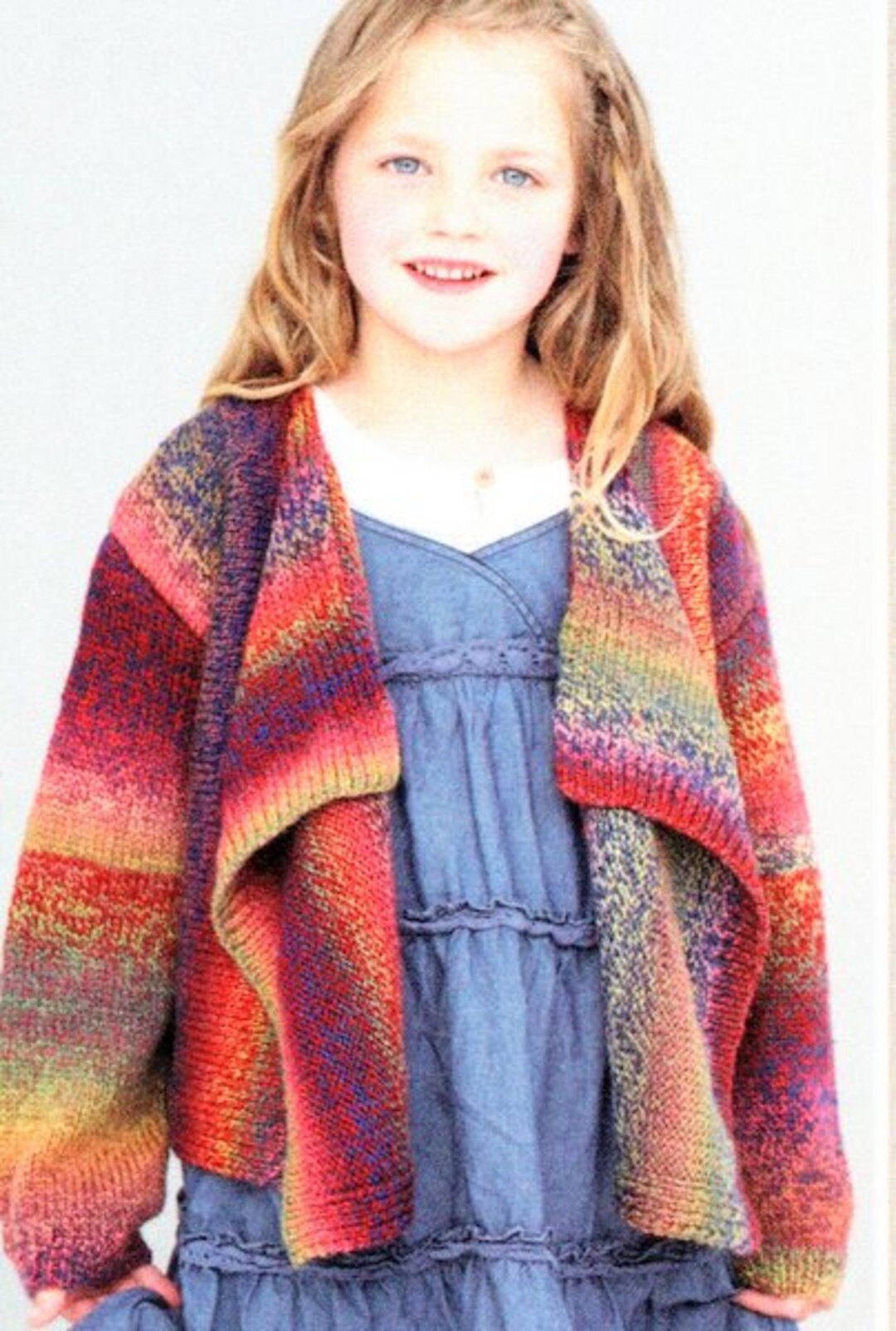 Easy Knit Waterfall Jacket Cardigan Pockets Womens Girls 24"- 46" ~ DK ...