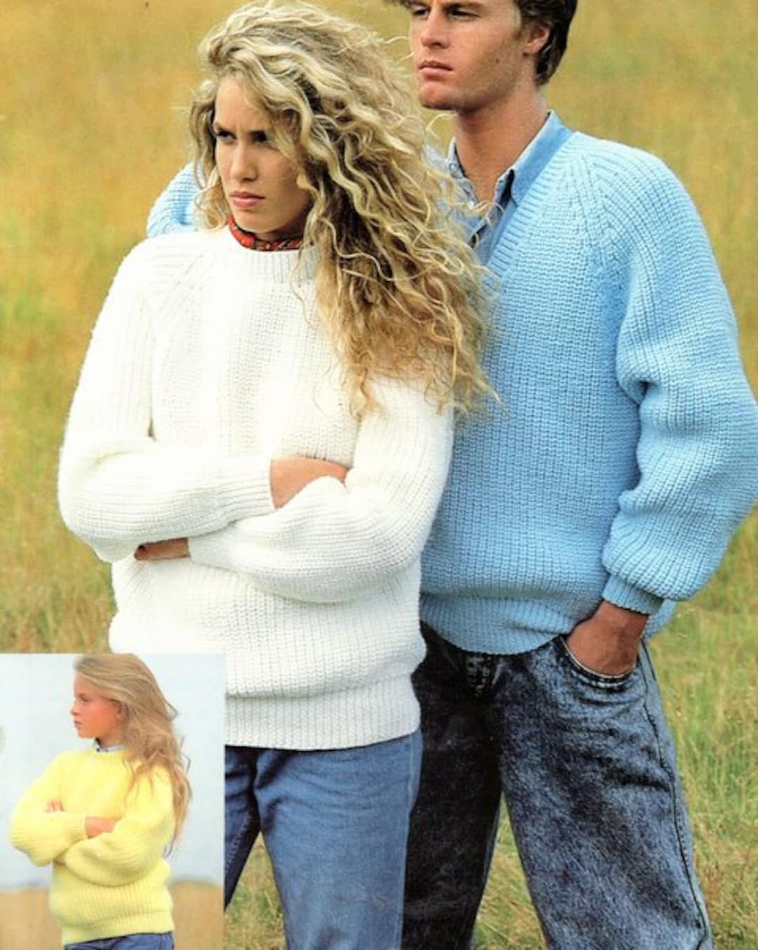 Easy Fishermans Rib Round & V Neck Sweater, Jumper Mens Womens ~ 28 ...