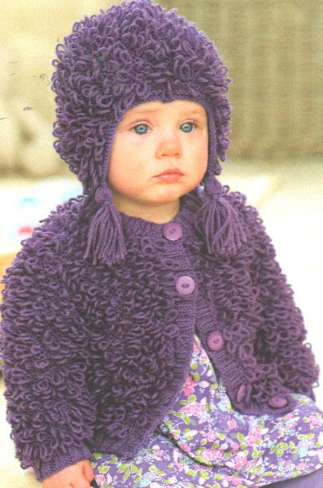 All Over Loopy Jacket or With Stocking Stitch Sleeves & Loopy Helmet 16 ...