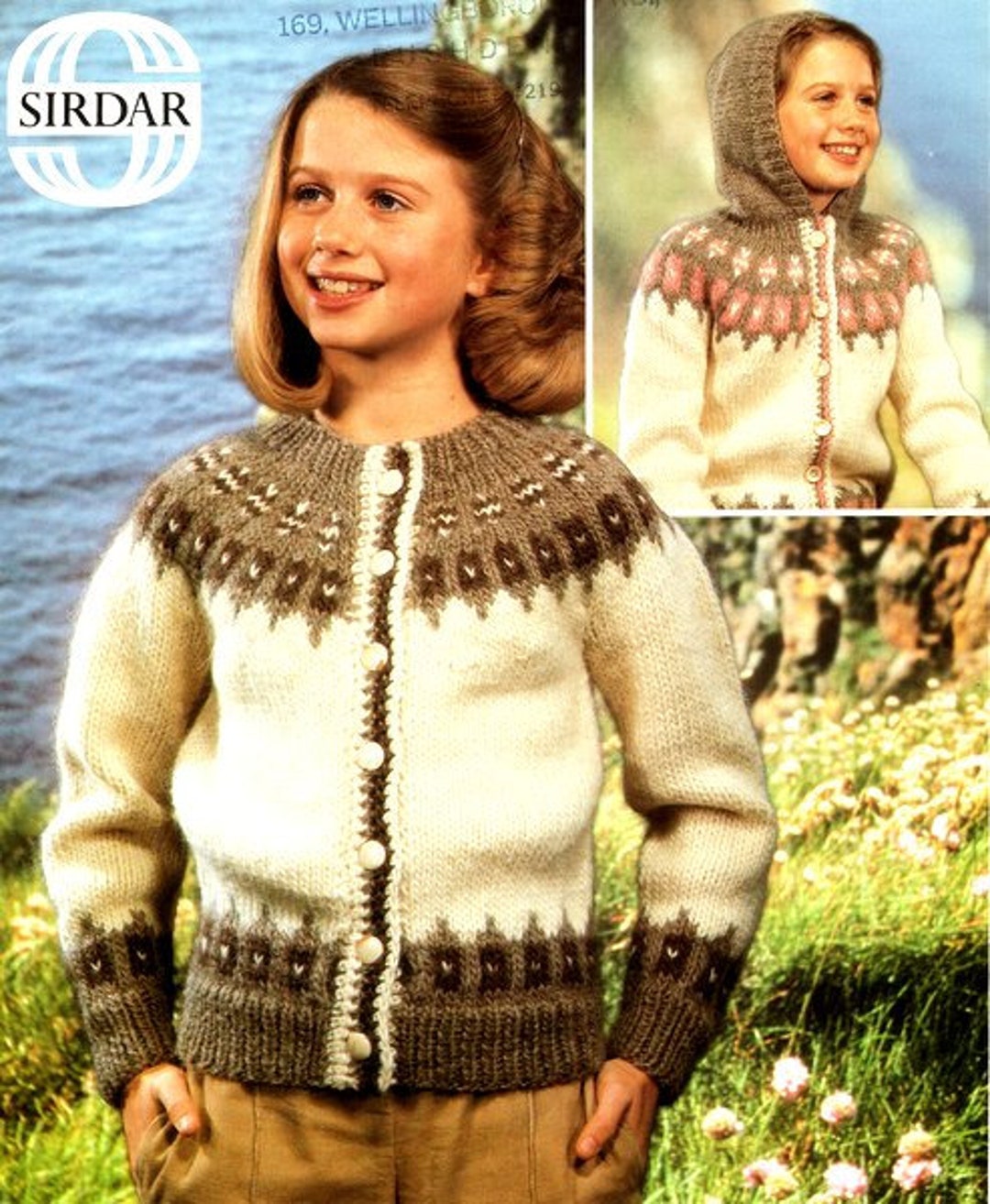 Childrens Yoked Lopi Fair Isle Nordic Cardigan With or Without Hood 24 ...
