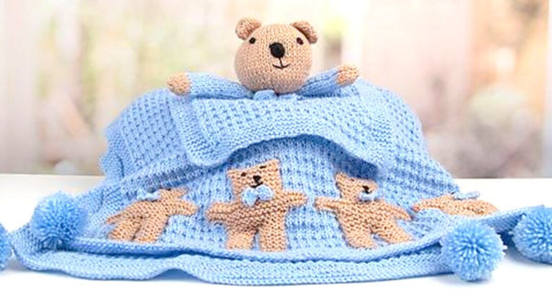 Baby Teddy Bear Comforter Lovey & Teddy Bear Blanket ~ DK 8ply Light ...