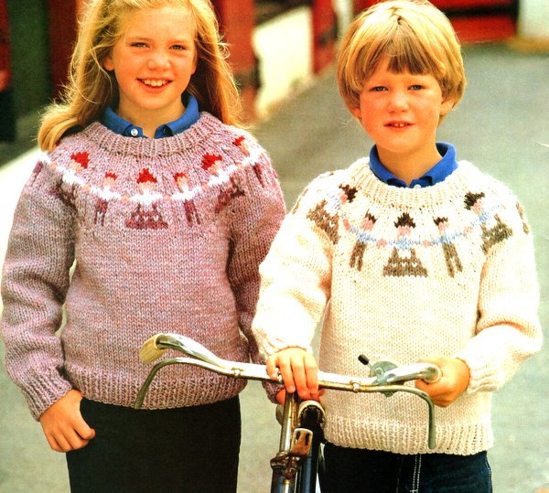 Childrens Yoked Lopi Fair Isle Icelandic Nordic Sweater Jumper Paper ...