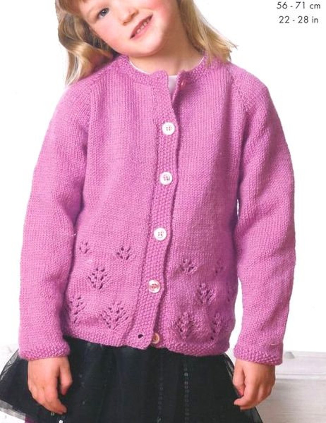 Girls Eyelet Flower Lace Jacket Cardigan & Sweater Jumper 22" - 28" 2 ...